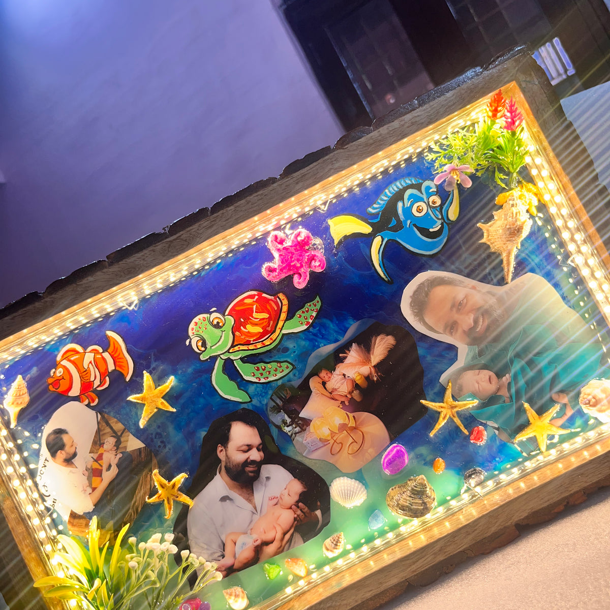 Customised Resin Photo Frame with Turtle Nemo and Dory Fish – Sundervan ...